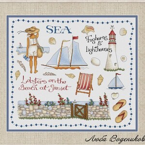 Sea Sampler Cross Stitch Pattern Marine Pattern Lighthouse PDF Pattern ...