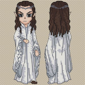 Elven King Cross Stitch Pattern Elf Pattern Fantasy Pattern Middle ...