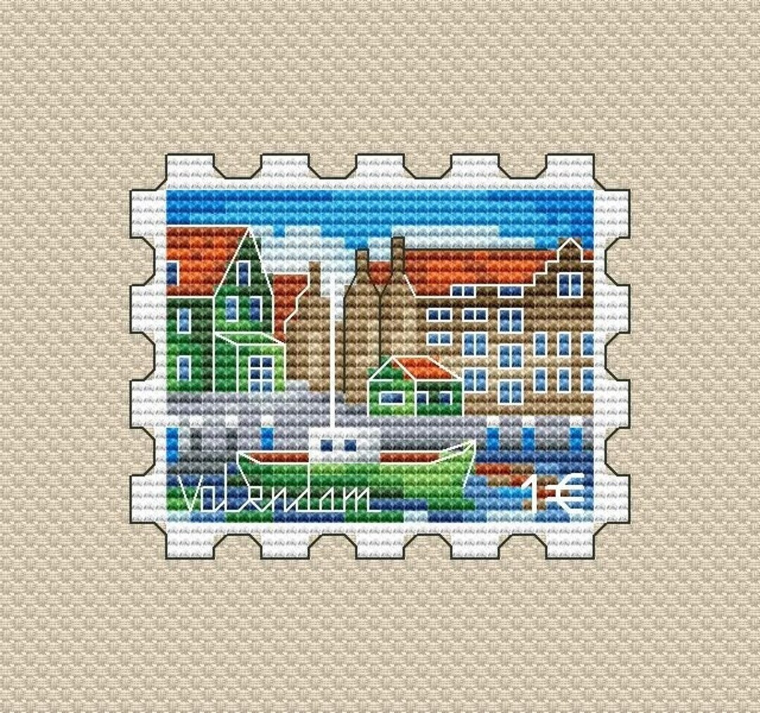 Netherlands Cross Stitch Pattern Postage Stamp Pattern Houses - Etsy