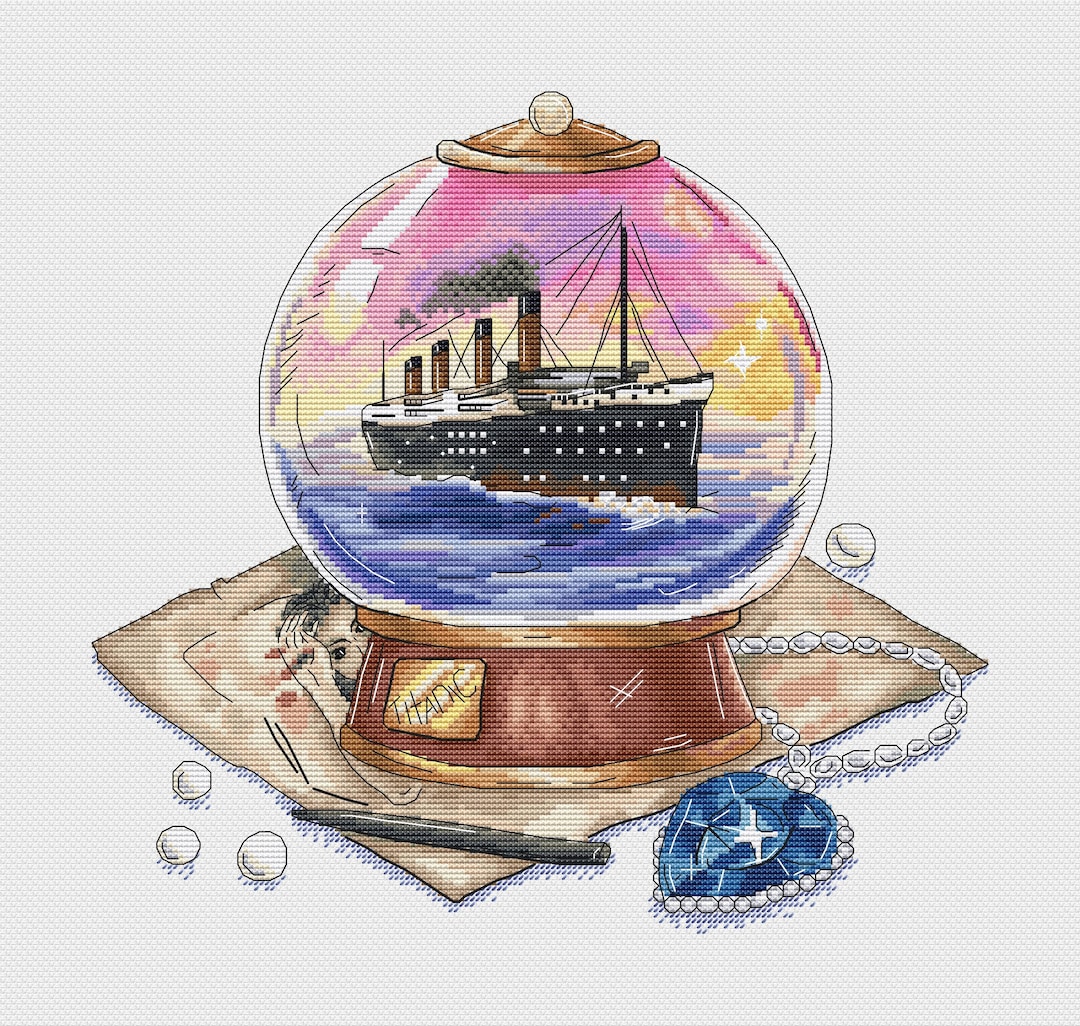 Titanic Cross Stitch Pattern Ship Pattern Sea Embroidery Movie Pattern ...