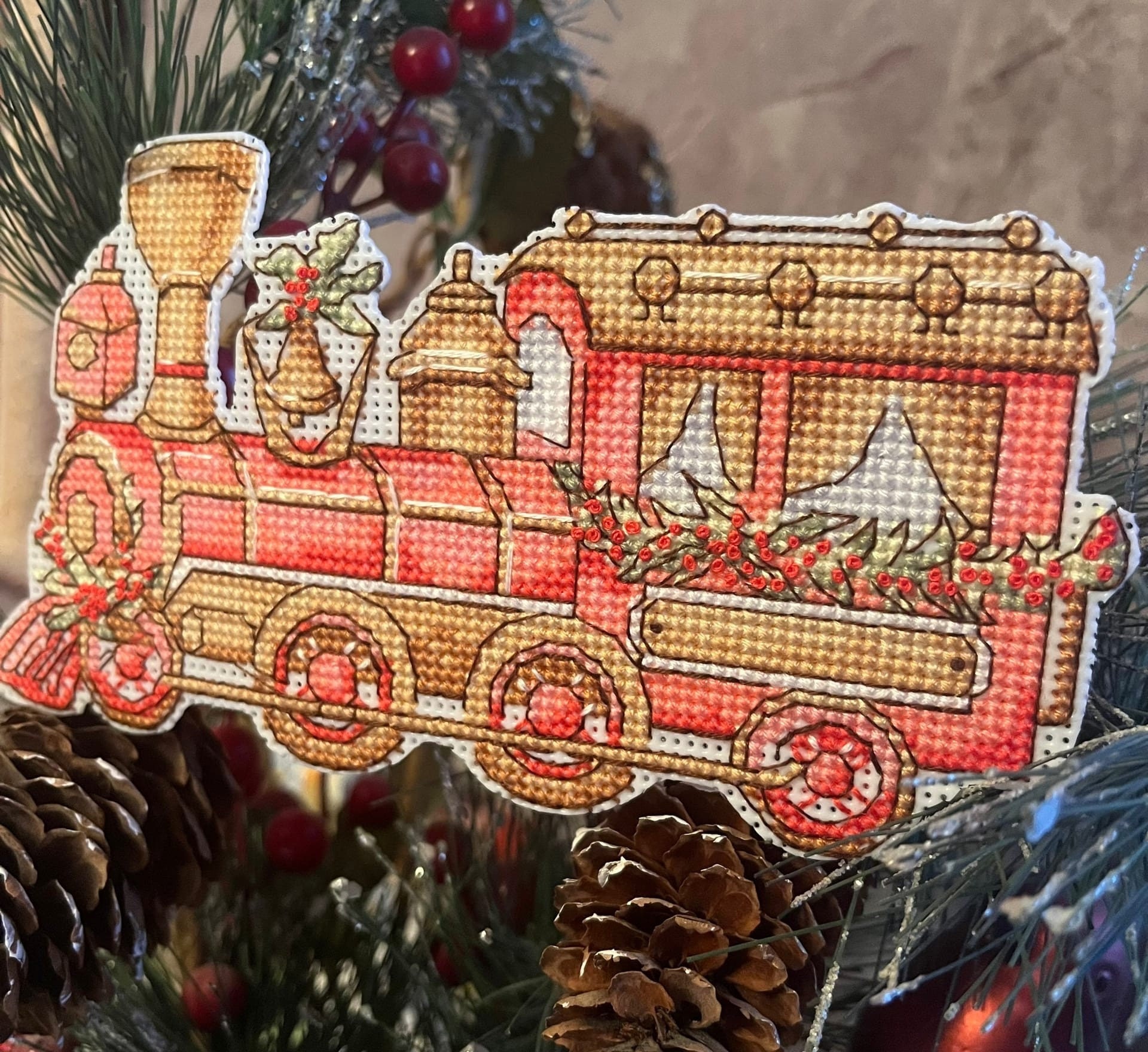 Christmas Train Cross Stitch Pattern Christmas Tree Pattern - Etsy