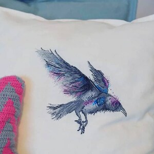 Crow Cross Stitch Pattern Raven PDF Pattern Black Bird Embroidery Carrion Crow Pattern Bird ...