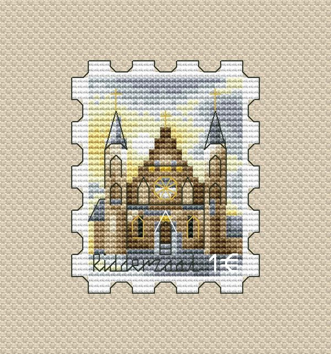 Ridderzaal Cross Stitch Pattern Postage Stamp Pattern Hall of - Etsy