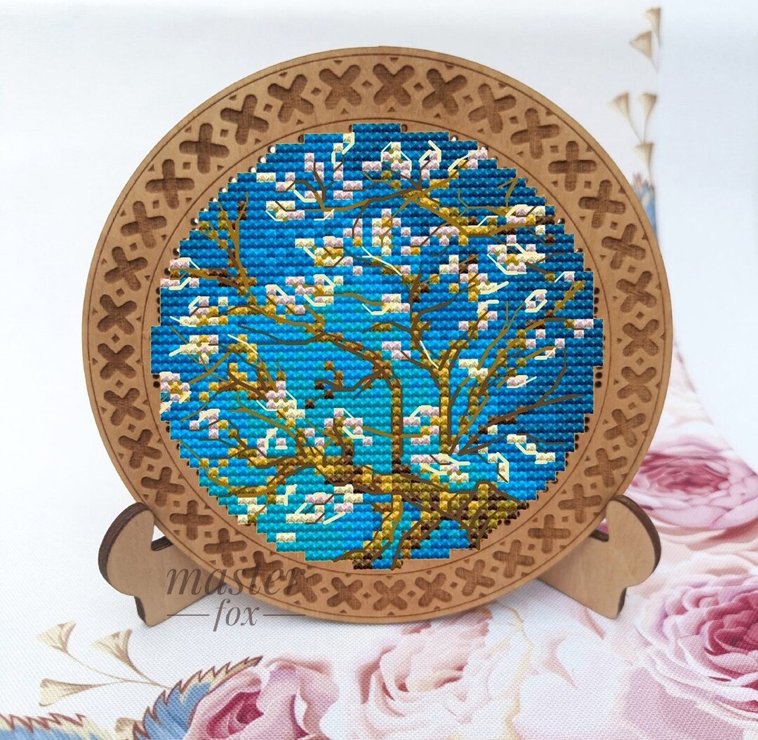 Amandelbloesem Cross Stitch Pattern Vincent Van Gogh Pattern Almond ...