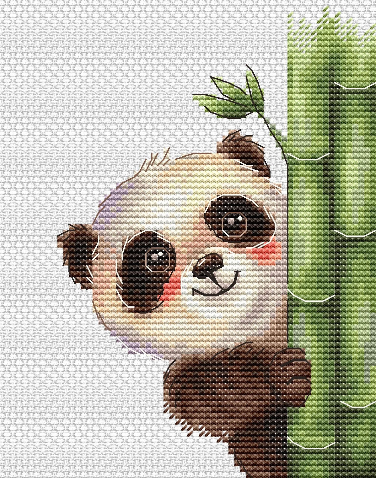 Cute Panda Cross Stitch Pattern Panda Bear Pattern Cute PDF Pattern ...