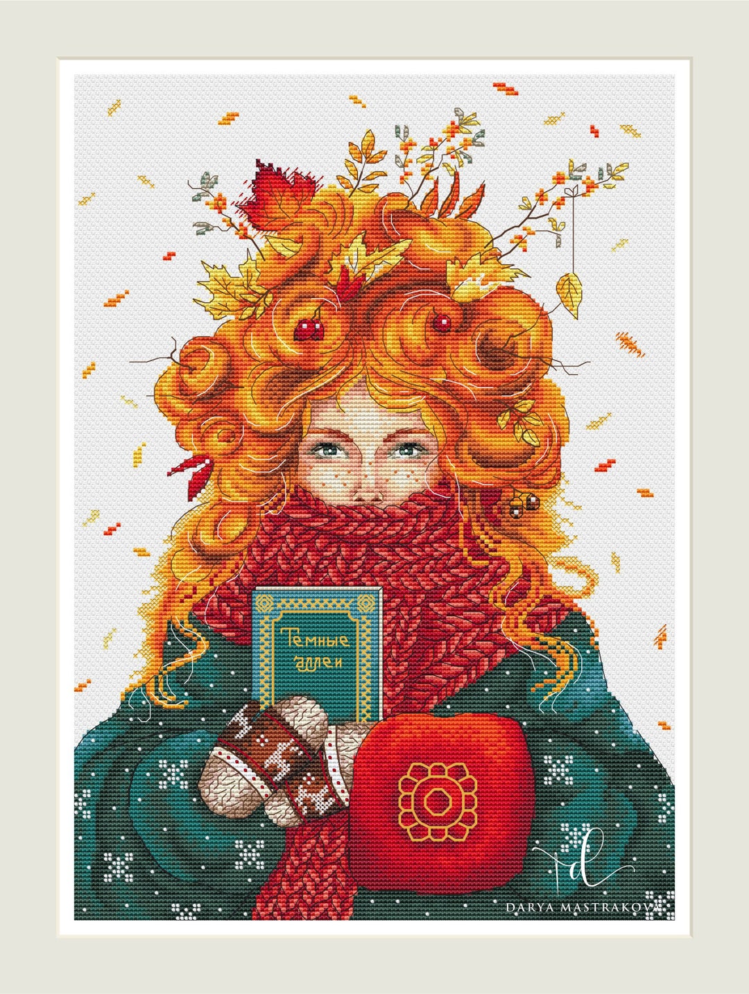 Red Haired Girl Cross Stitch Pattern Ginger Girl PDF Pattern Autumn ...