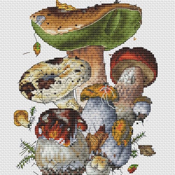 Mushroom Counted Cross Stitch - Etsy