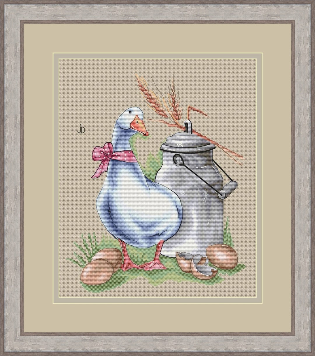 Goose Cross Stitch Pattern Country Scene PDF Pattern Farm Embroidery ...
