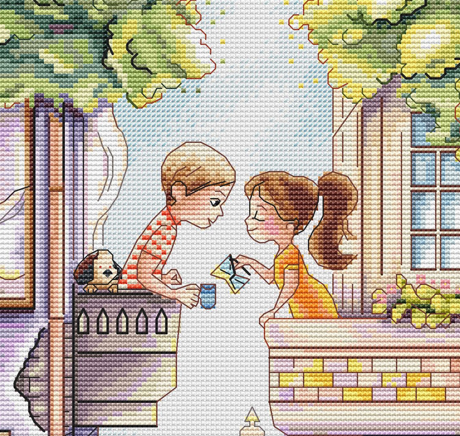 Couple Cross Stitch Pattern Love Pattern Cityscape PDF Pattern - Etsy