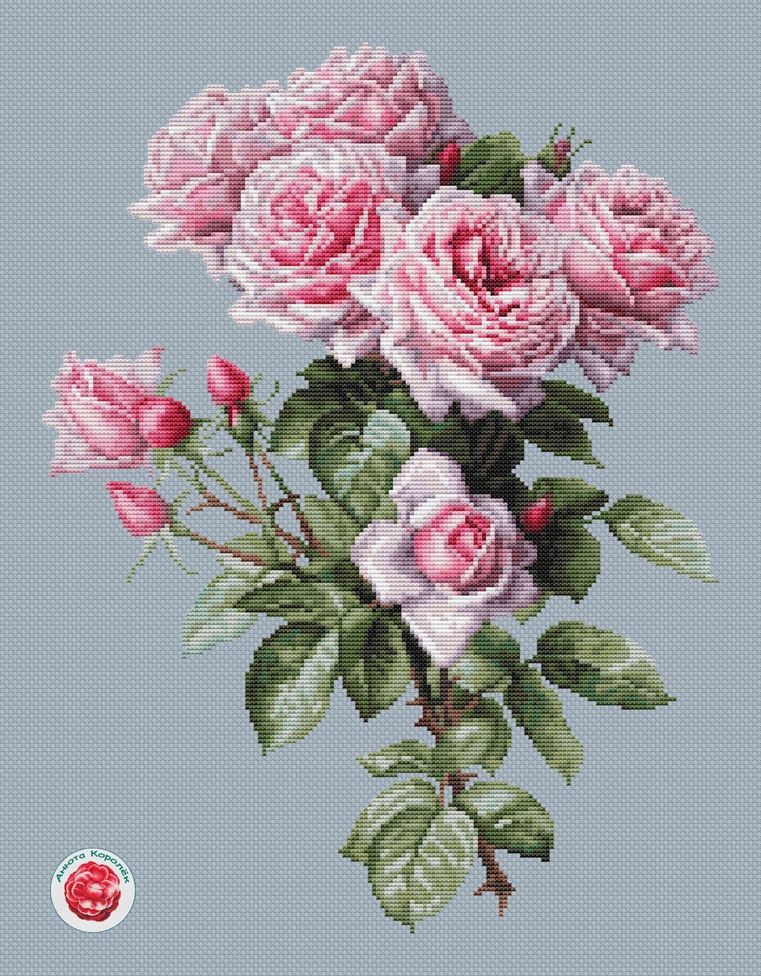 Rose Bouquet Cross Stitch Pattern Floral Pattern Flowers Embroidery ...
