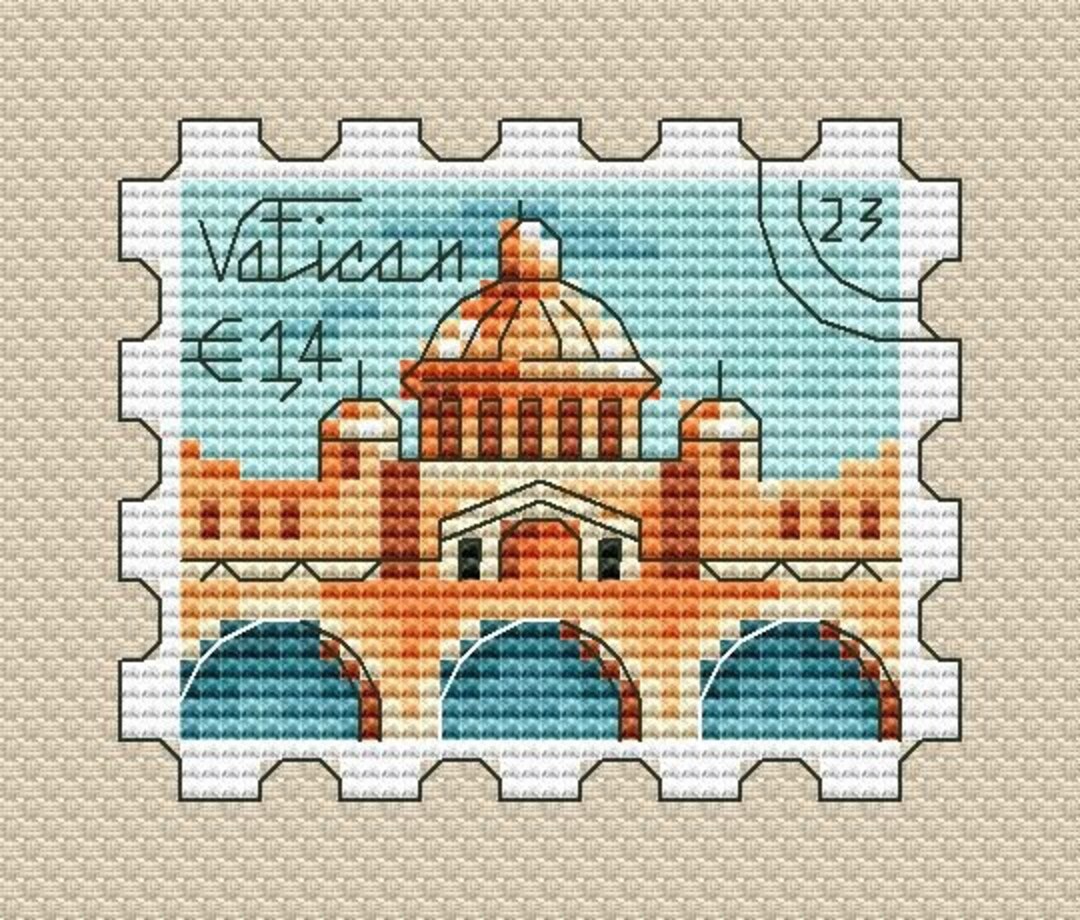 Vatican Cross Stitch Pattern Postage Stamp Pattern Travel PDF Pattern ...