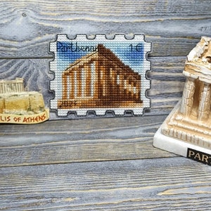 Parthenon Cross Stitch Pattern Postage Stamp Pattern Greece PDF Pattern ...