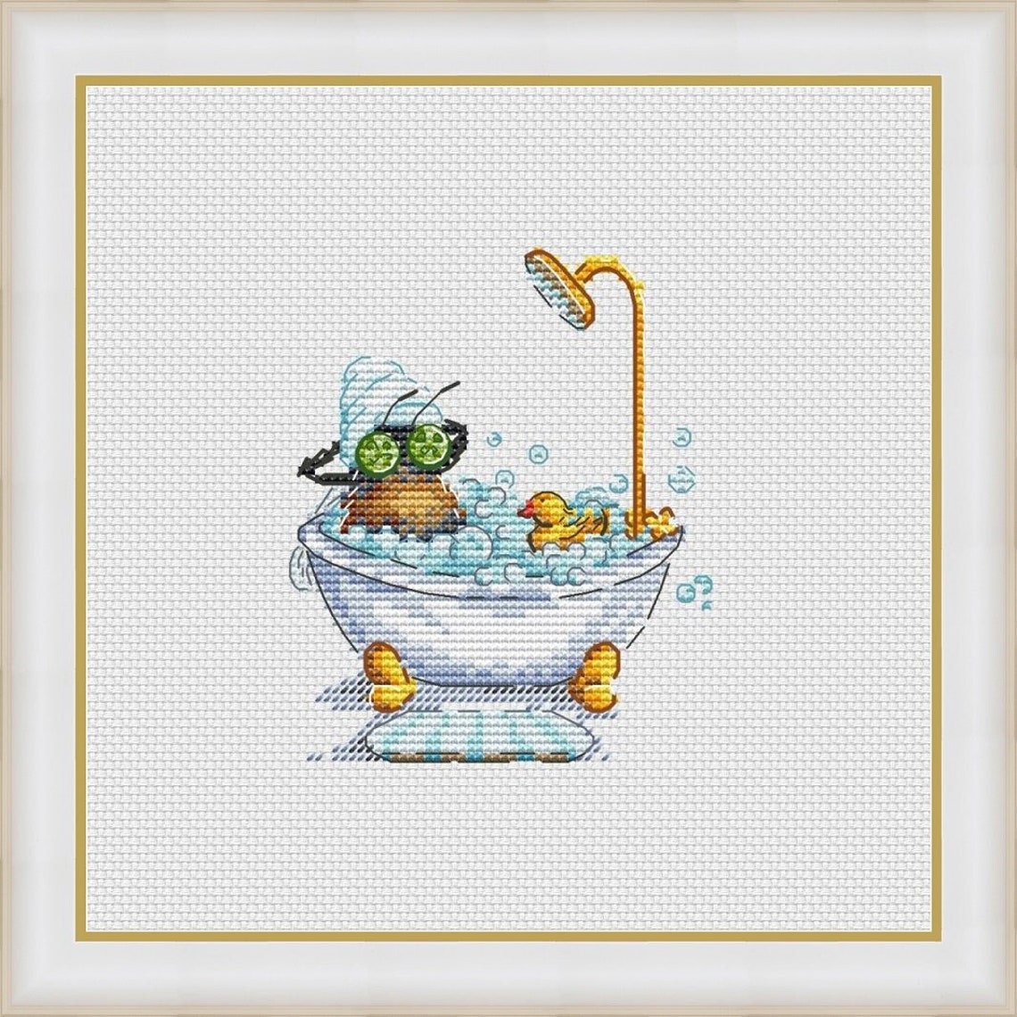 Bubble Bath Cross Stitch Pattern Rubber Duck Pattern Bath Time - Etsy