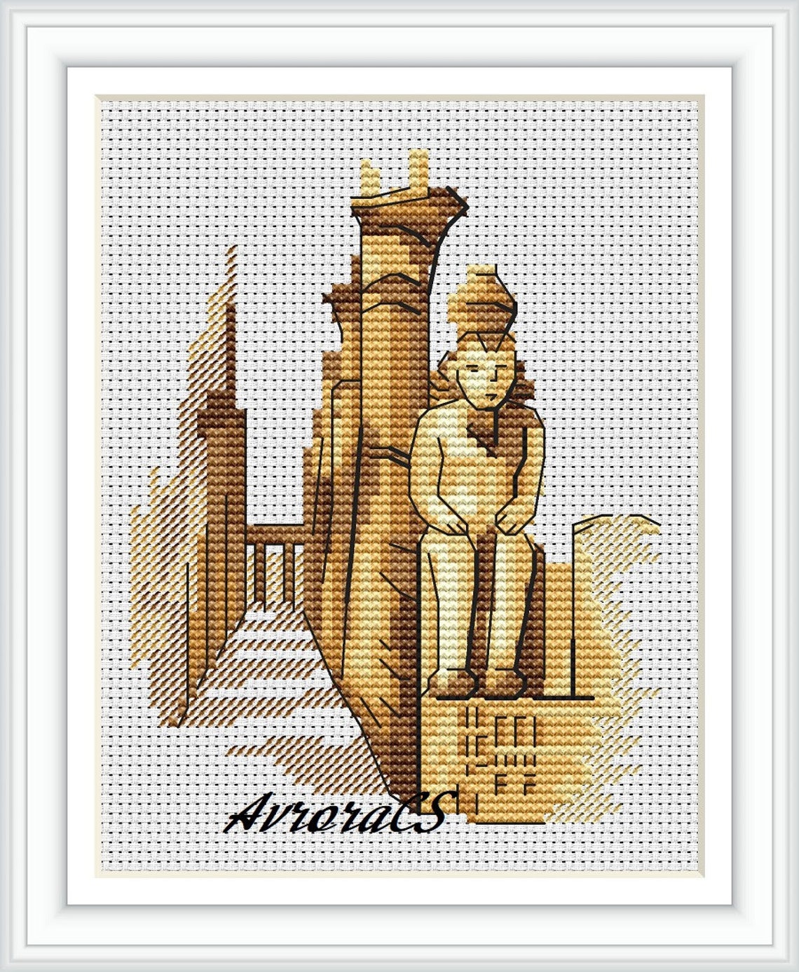 Luxor Cross Stitch Pattern Egypt PDF Pattern Statue Pattern - Etsy