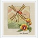 Windmill Cross Stitch Pattern Countryscape PDF Pattern Floral - Etsy