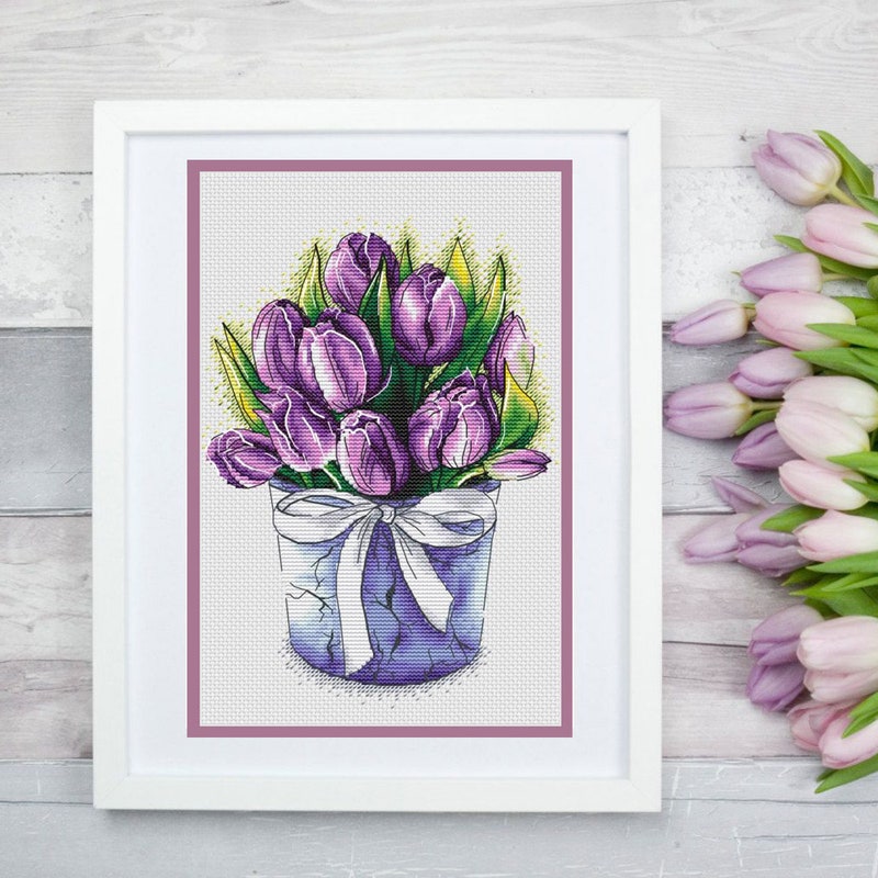 Tulip Cross Stitch - Etsy
