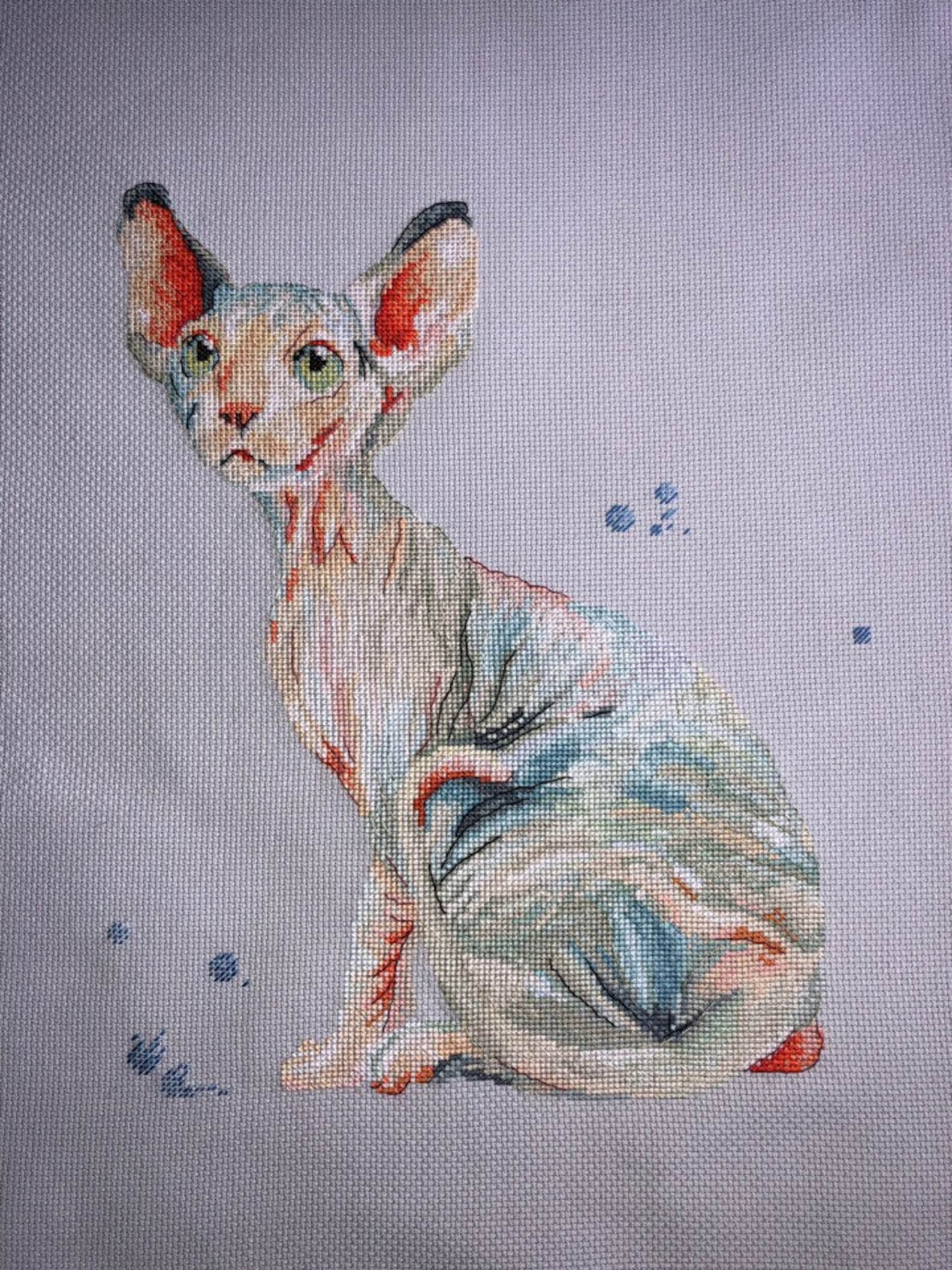 Sphynx Cross Stitch Pattern Cat Pattern PDF Watercolor - Etsy