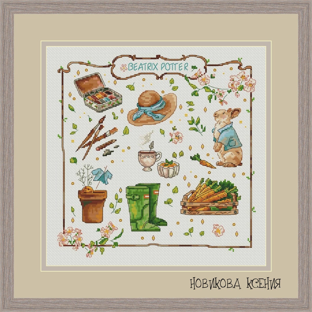 Rabbit Sampler Cross Stitch Pattern Rabbit Tale Pattern Peter Cross ...