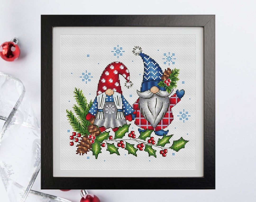 Christmas Gnomes Cross Stitch Pattern Christmas PDF Pattern Mistletoe ...