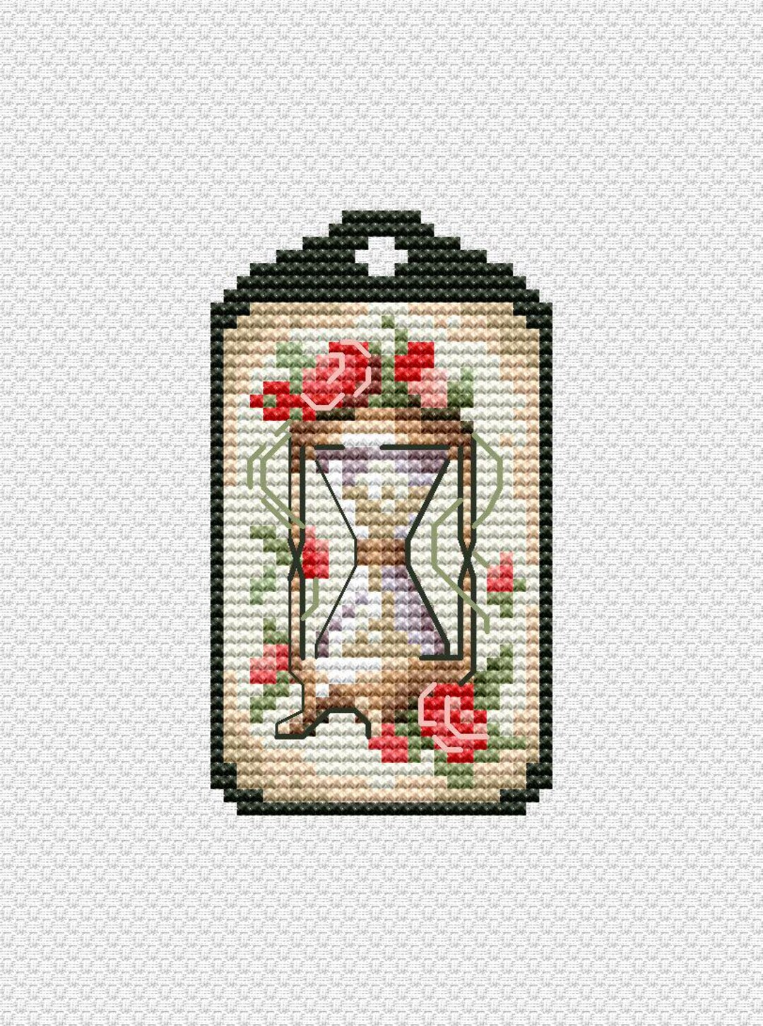Hourglass Cross Stitch Pattern Tag Pattern Keychain PDF Pattern Small ...