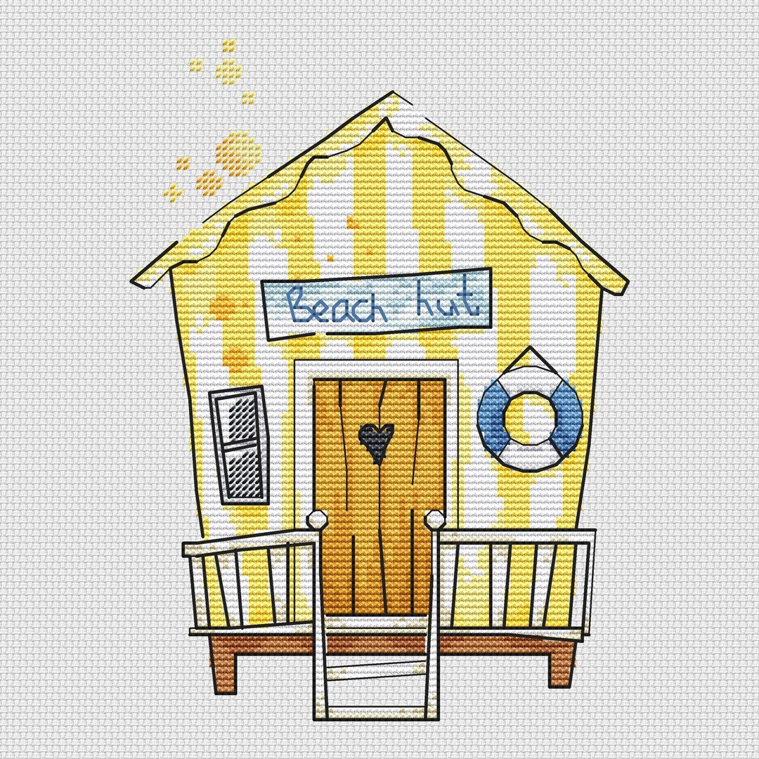 Beach Hut Cross Stitch Pattern, Seaside House (PDF Pattern) - Etsy