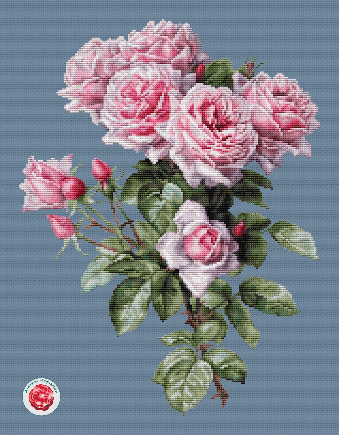 Rose Bouquet Cross Stitch Pattern Floral Pattern Flowers - Etsy