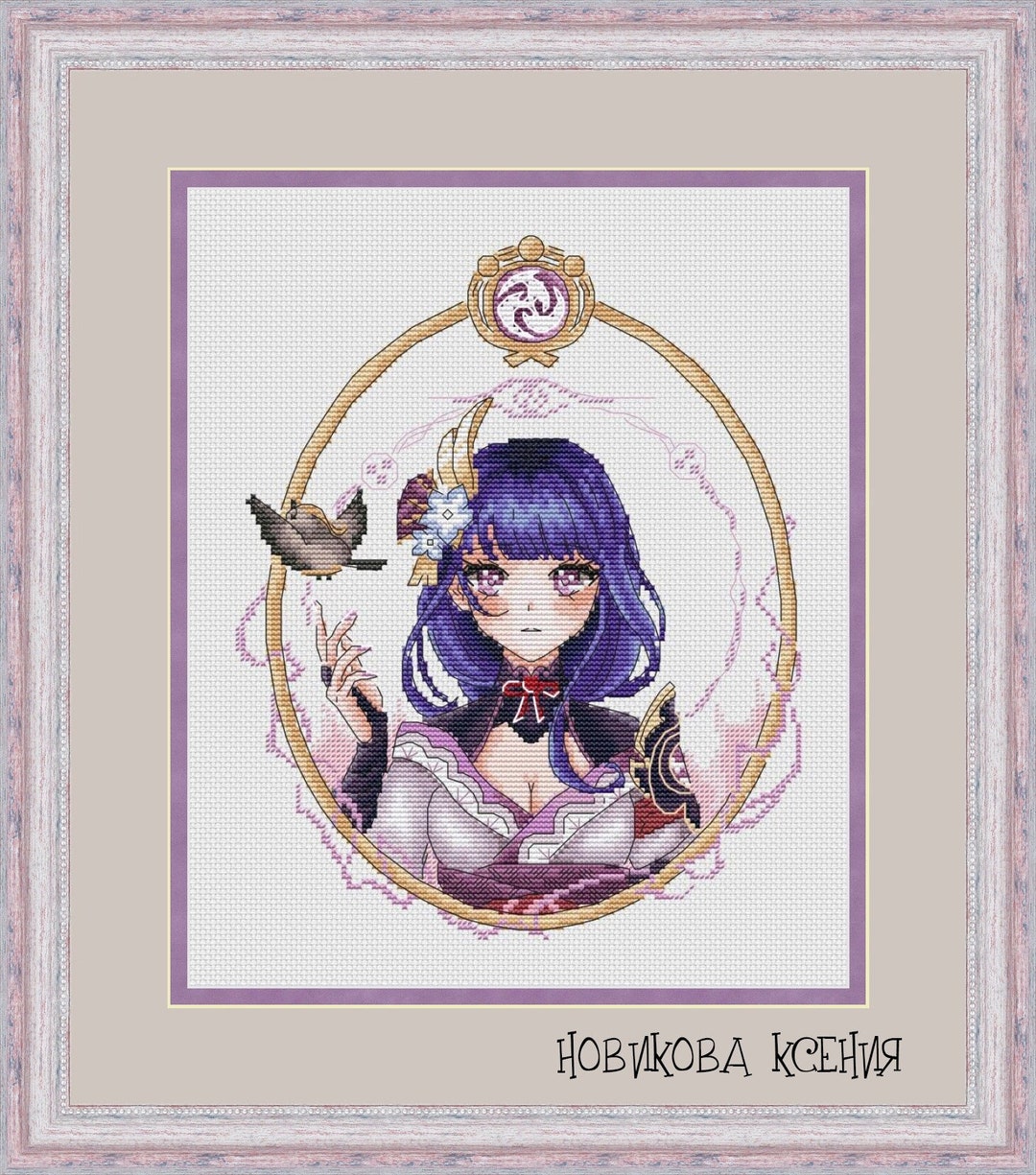 Raiden Cross Stitch Pattern Cute Girl Pattern Genshin Cross Stitch ...