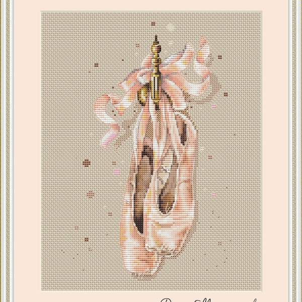 Cross Stitch Ballet Pointe Shoe - Etsy