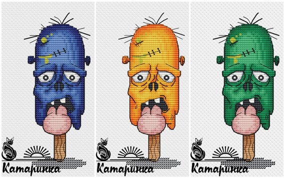 Frankenstein Cross Stitch Pattern Halloween Pattern PDF - Etsy