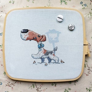 Fox Terrier Cross Stitch Pattern Cute Dog Pattern Puppy Embroidery Dog ...