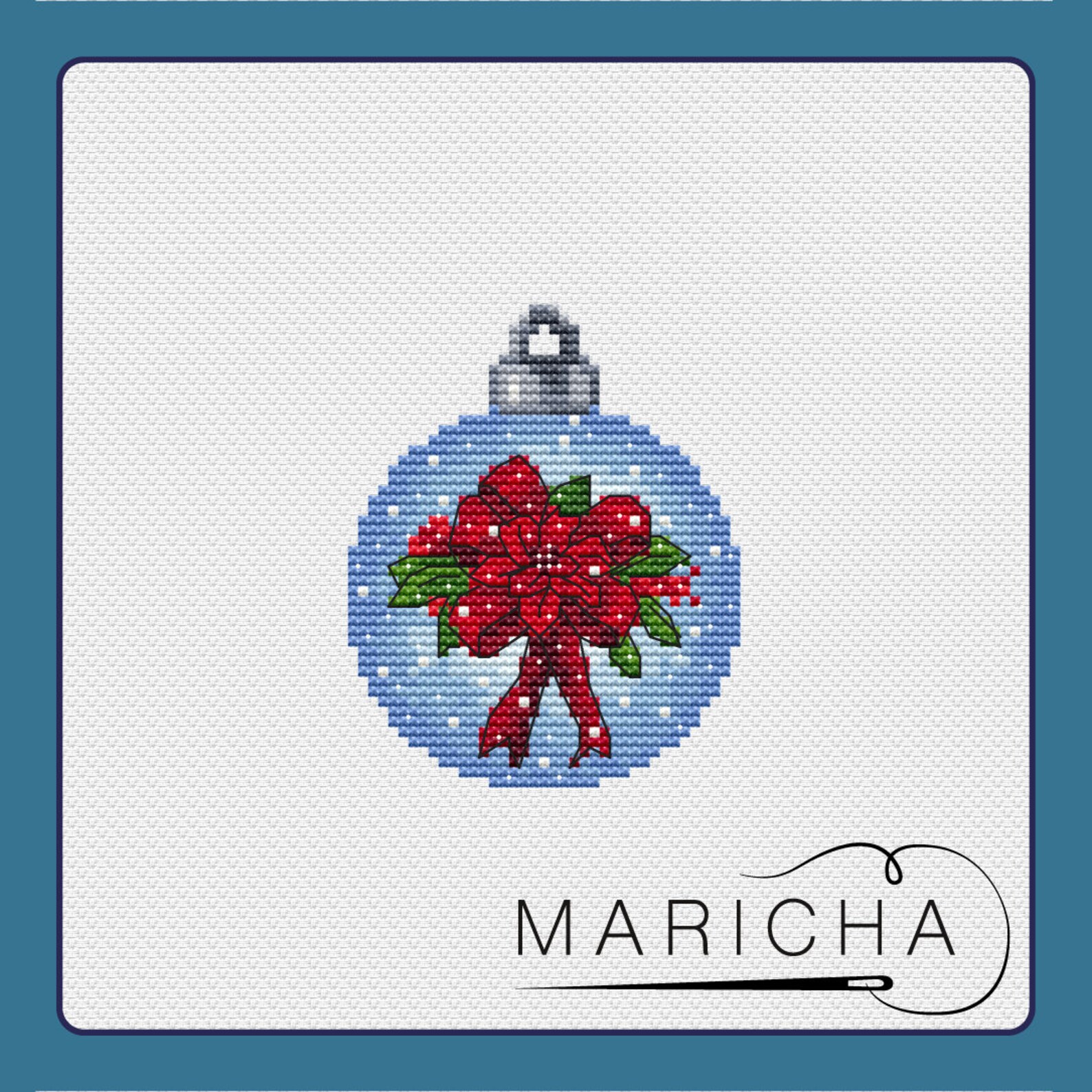 Bow Christmas Ball Cross Stitch Pattern, Holiday Bauble (PDF) - Etsy