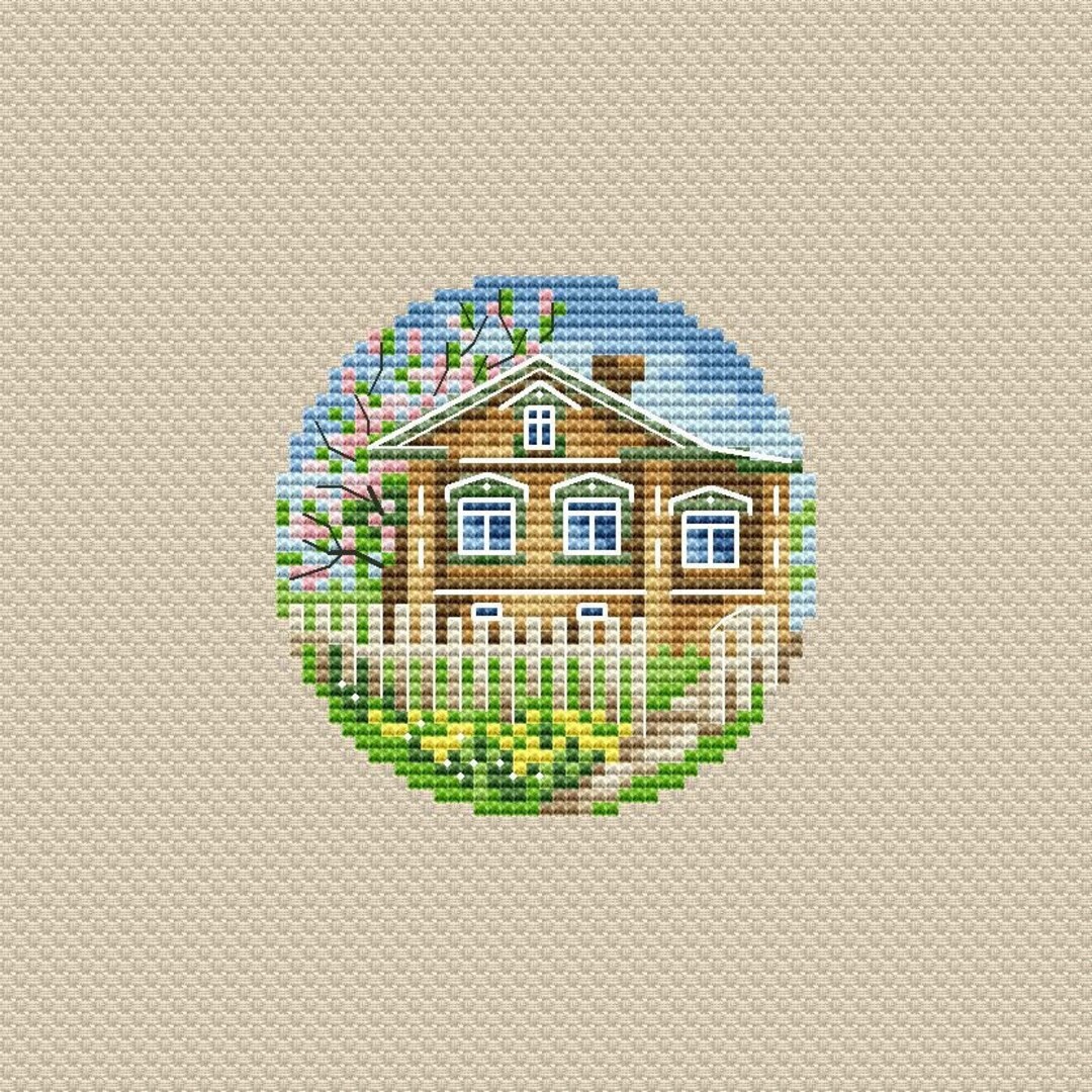Spring House Cross Stitch Pattern House Pattern Country House - Etsy