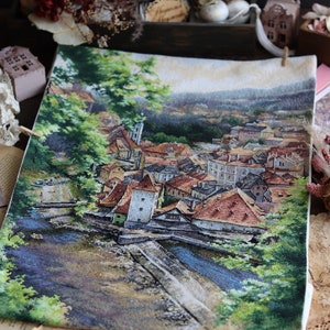 Cityscape Cross Stitch Pattern Czech PDF Pattern Europe City Embroidery ...