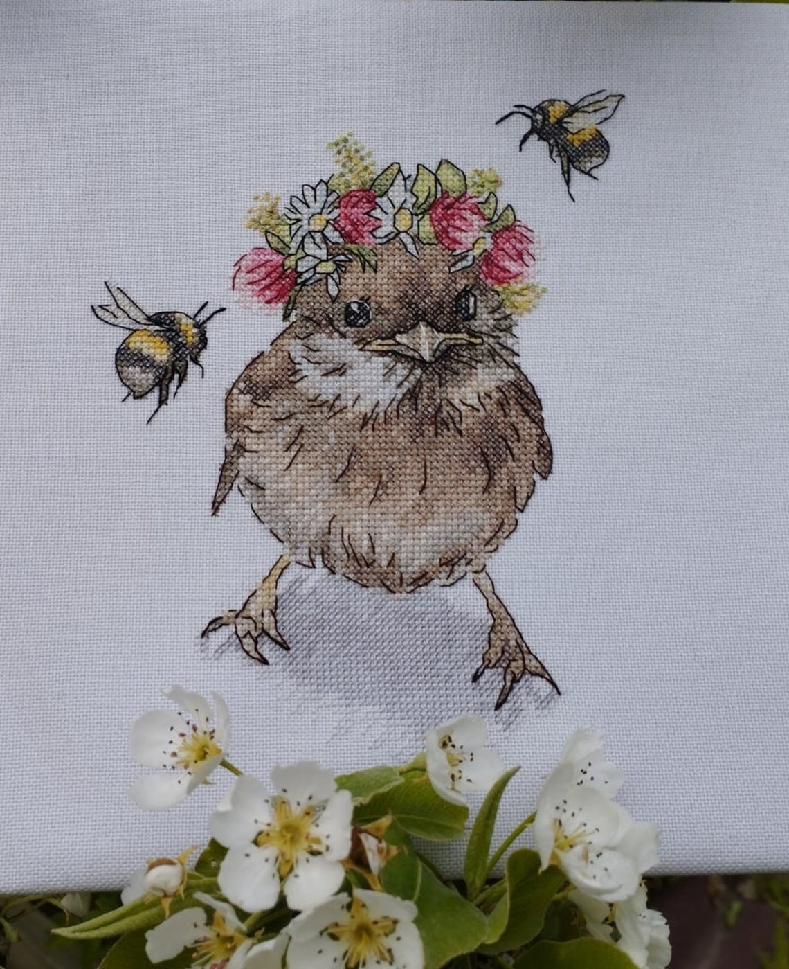Sparrow Cross Stitch Pattern Little Bird Pattern PDF Bee - Etsy