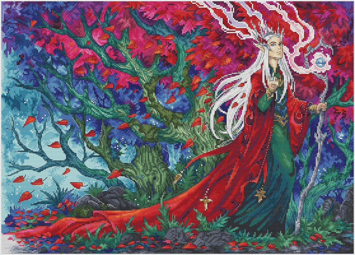Elven King Cross Stitch Pattern Fantasy Pattern Elf PDF - Etsy