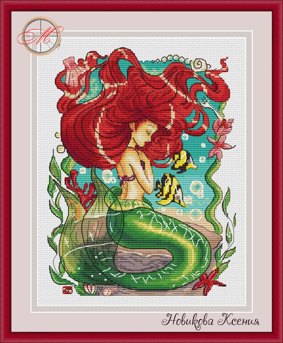 Little Mermaid Cross Stitch Pattern Undersea Pattern Ariel PDF - Etsy