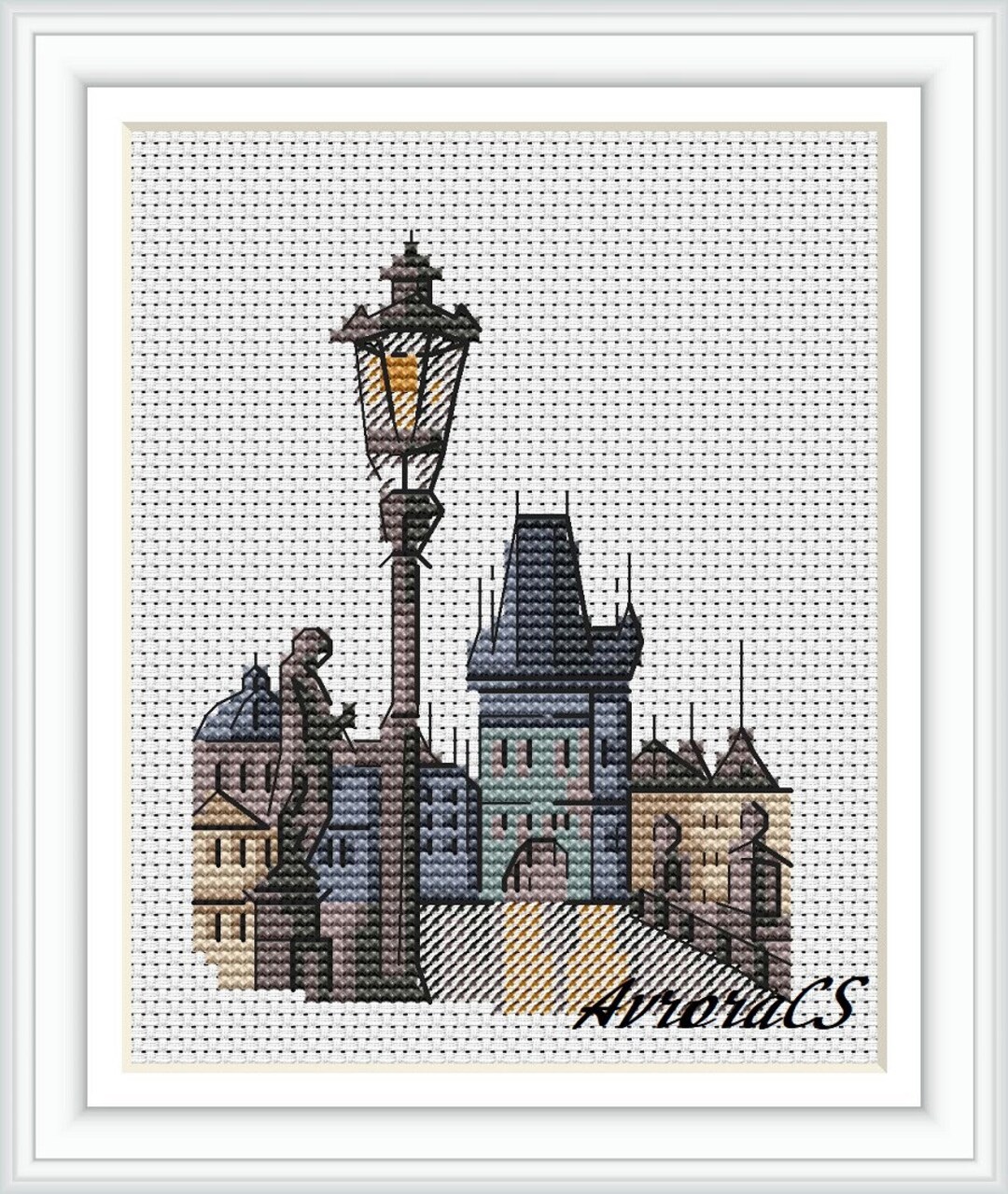 Prague Cross Stitch Pattern Czech PDF Pattern Cityscape Embroidery ...