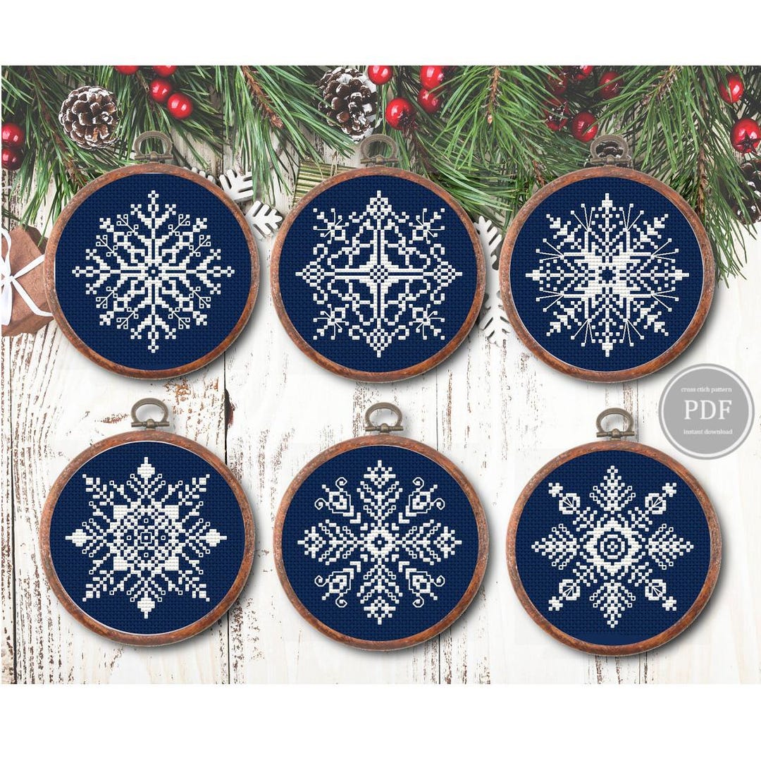 Snowflakes Cross Stitch Pattern Christmas Decorations PDF Pattern ...