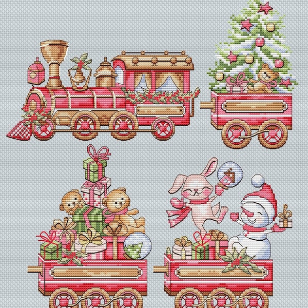 Train Cross Stitch - Etsy