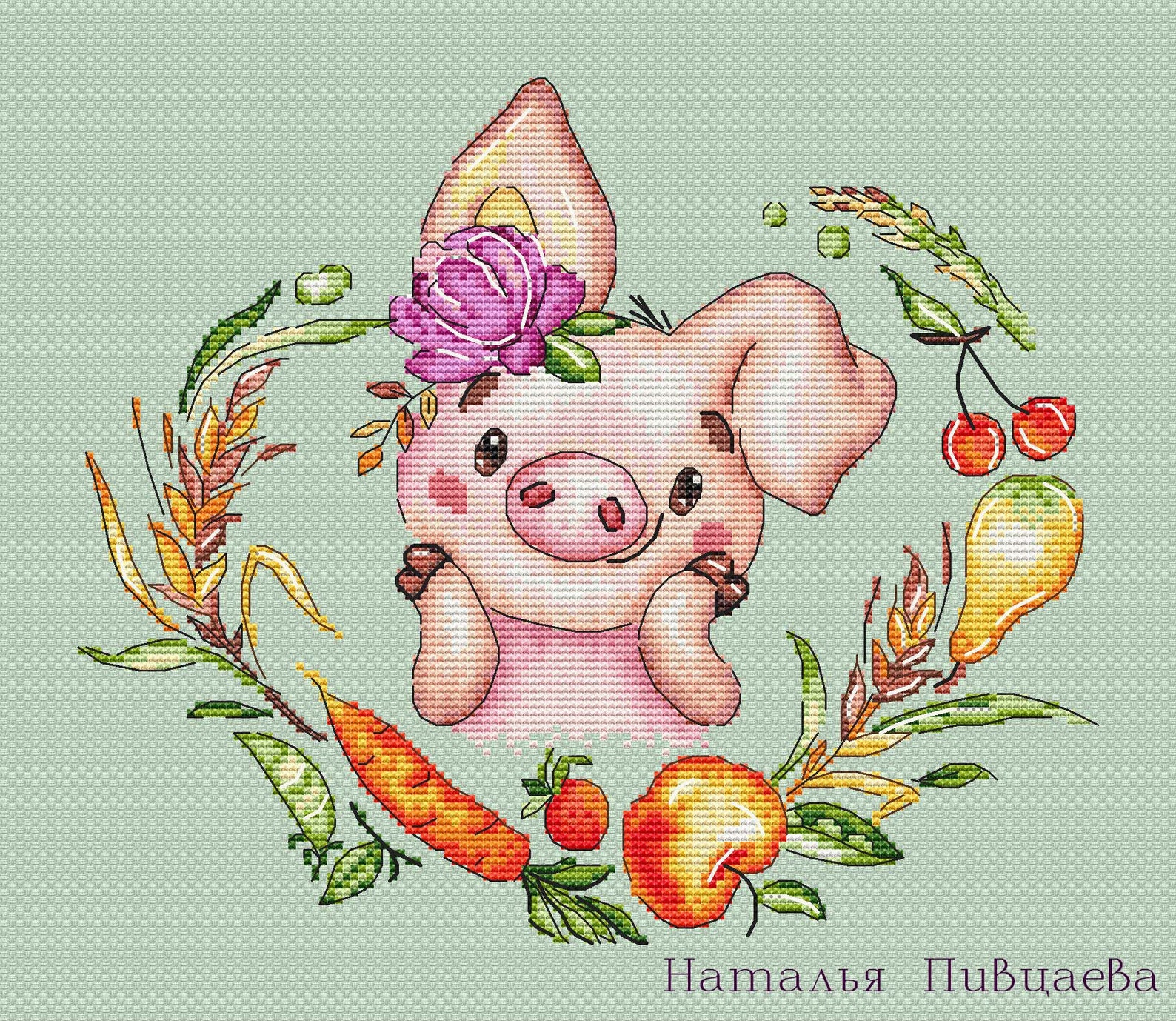 Piglet Cross Stitch Pattern Cute Pig PDF Pattern Piggy | Etsy