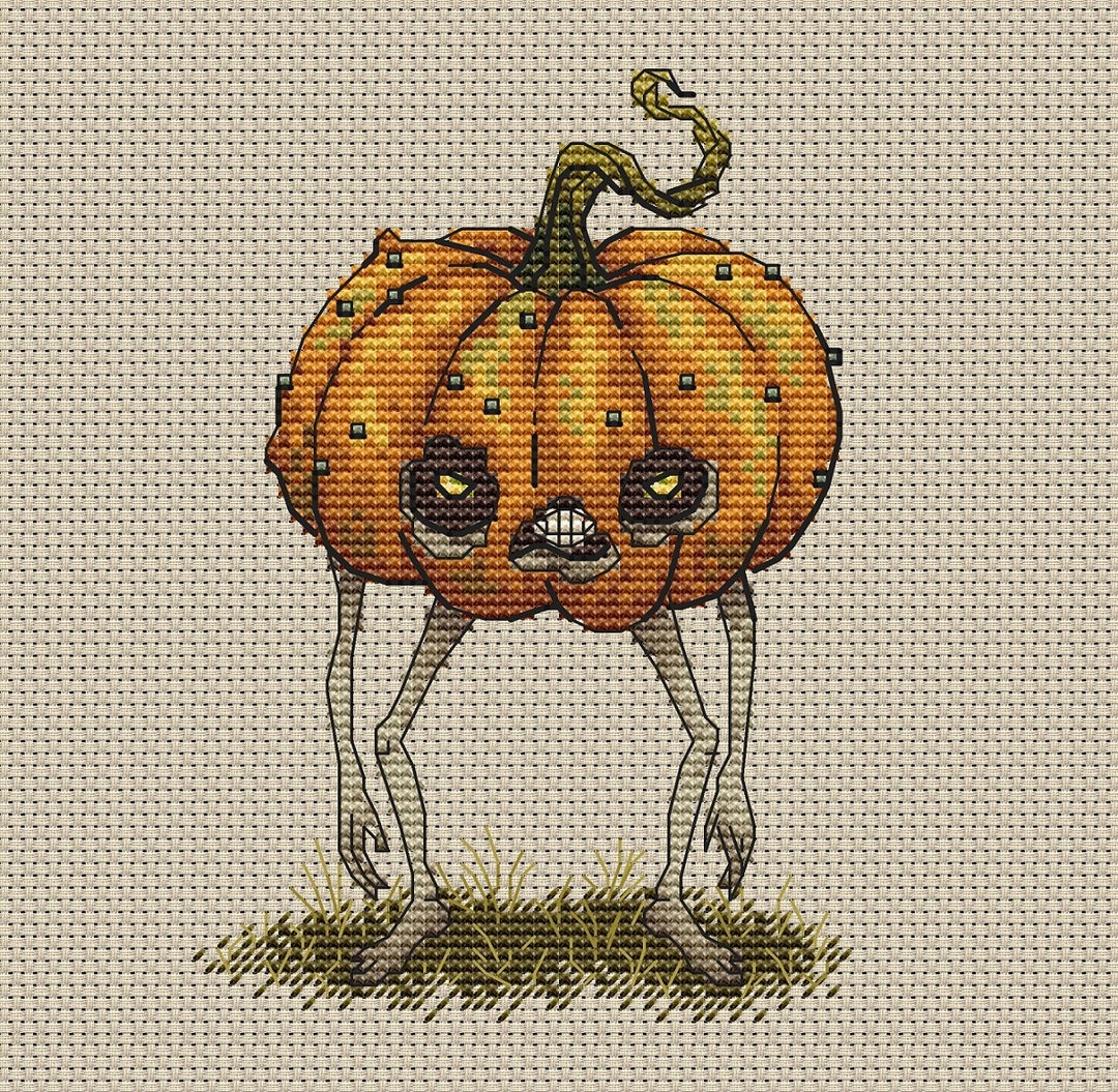 Pumpkin Cross Stitch Pattern Halloween Pattern Scary Pattern Spooky ...