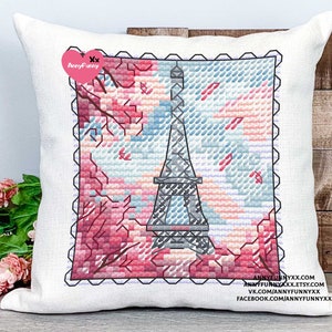 Eiffel Tower Cross Stitch Pattern Postage Stamp Pattern Paris PDF ...