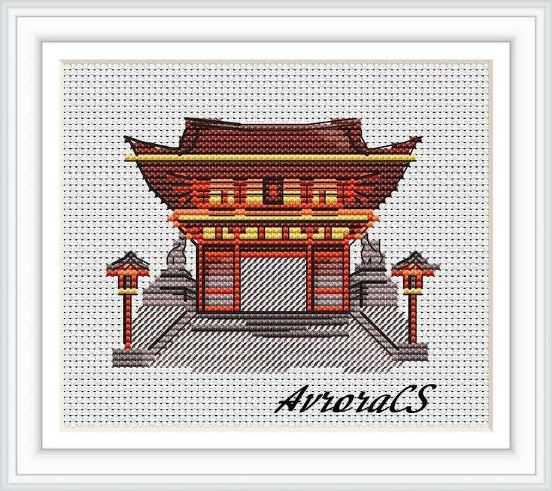 Japan Shrine Cross Stitch Pattern Fushimi Inari Taisha PDF - Etsy