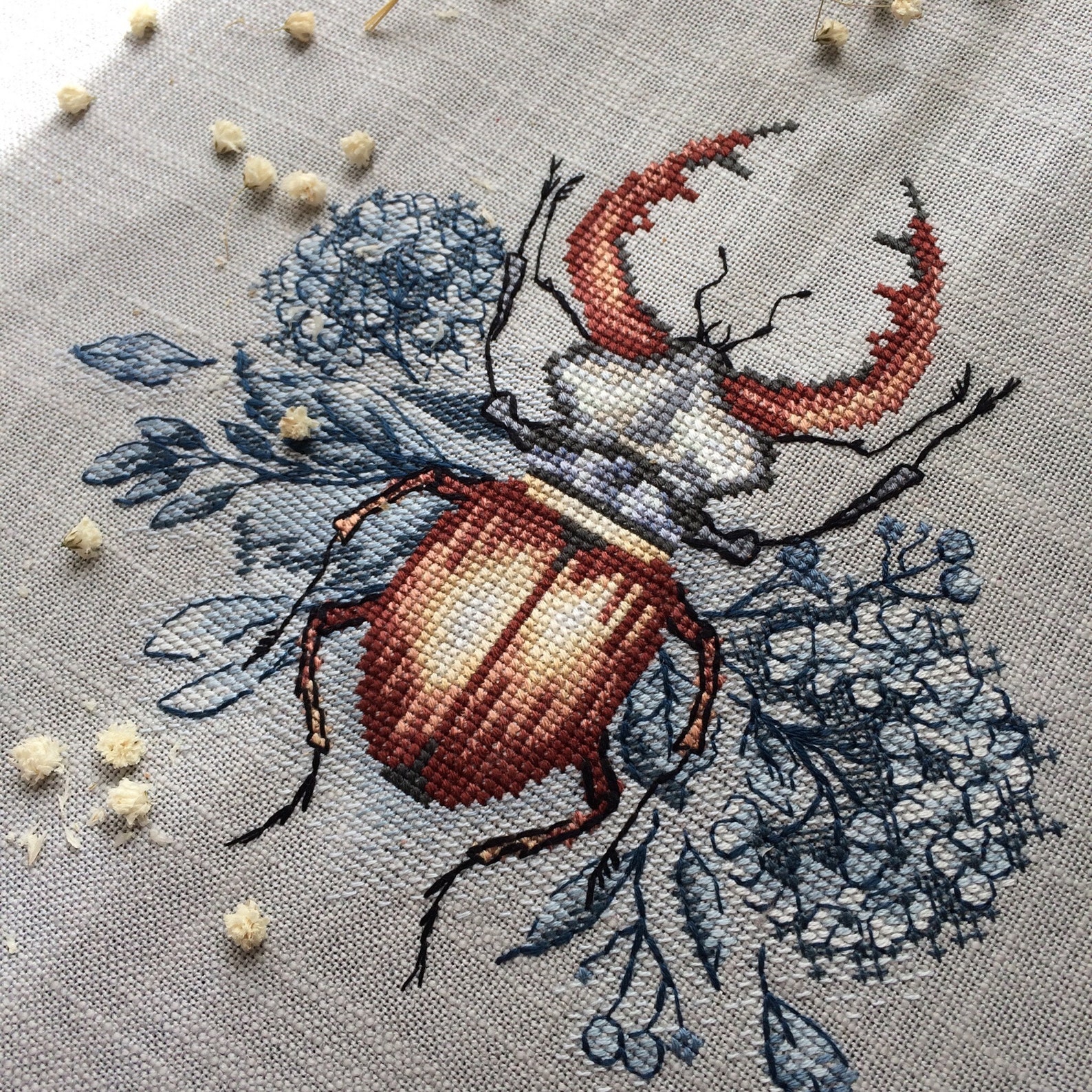 Beetle Cross Stitch Pattern Bug PDF Pattern Stag Beetle Cross - Etsy