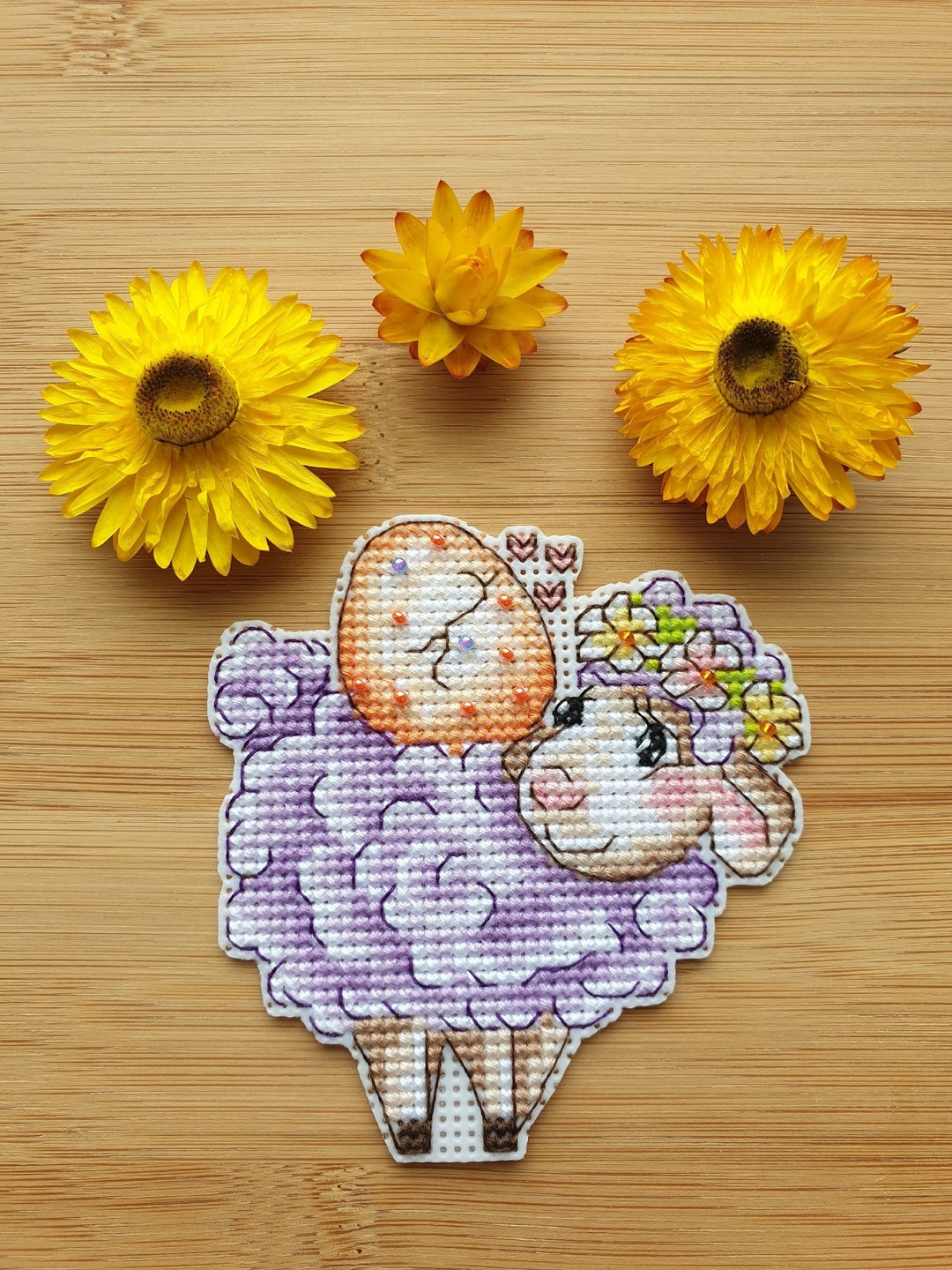 Lilac Sheep Cross Stitch Pattern Cute Sheep PDF Pattern Lamb Embroidery ...