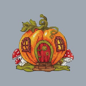 Autumn House Cross Stitch Pattern Pumpkin House Pattern - Etsy