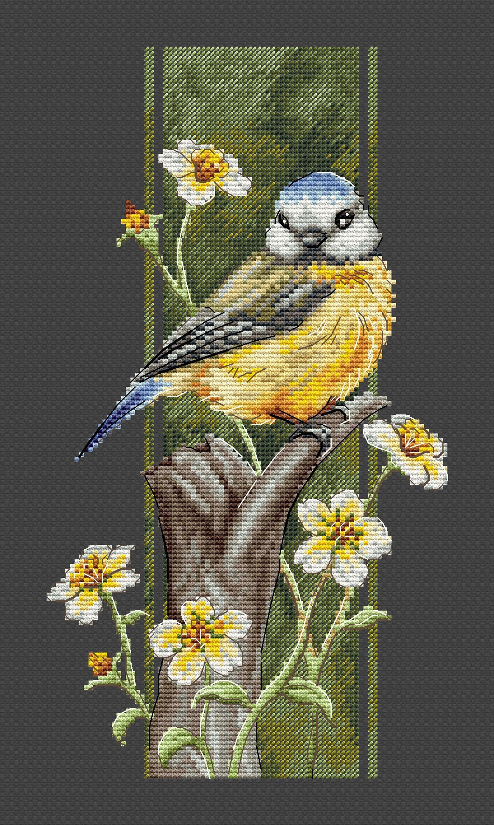 Titmouse Cross Stitch Pattern Bird Pattern Little Bird Embroidery Finch ...