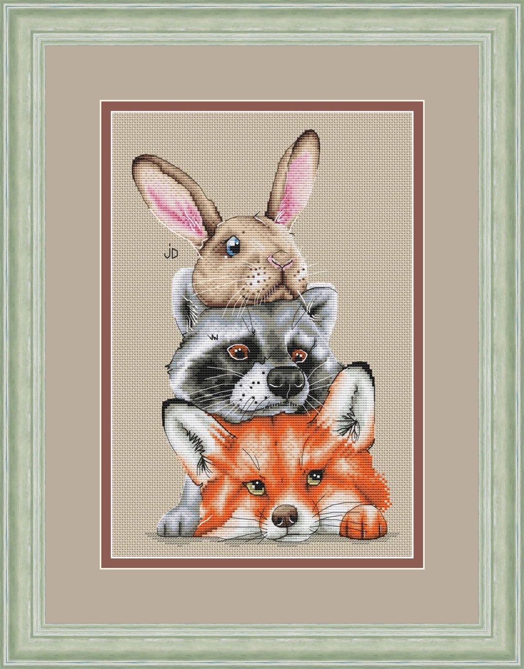Animals Cross Stitch Pattern Fox PDF Pattern Raccoon Embroidery Hare Pattern Bunny Pattern Cute ...