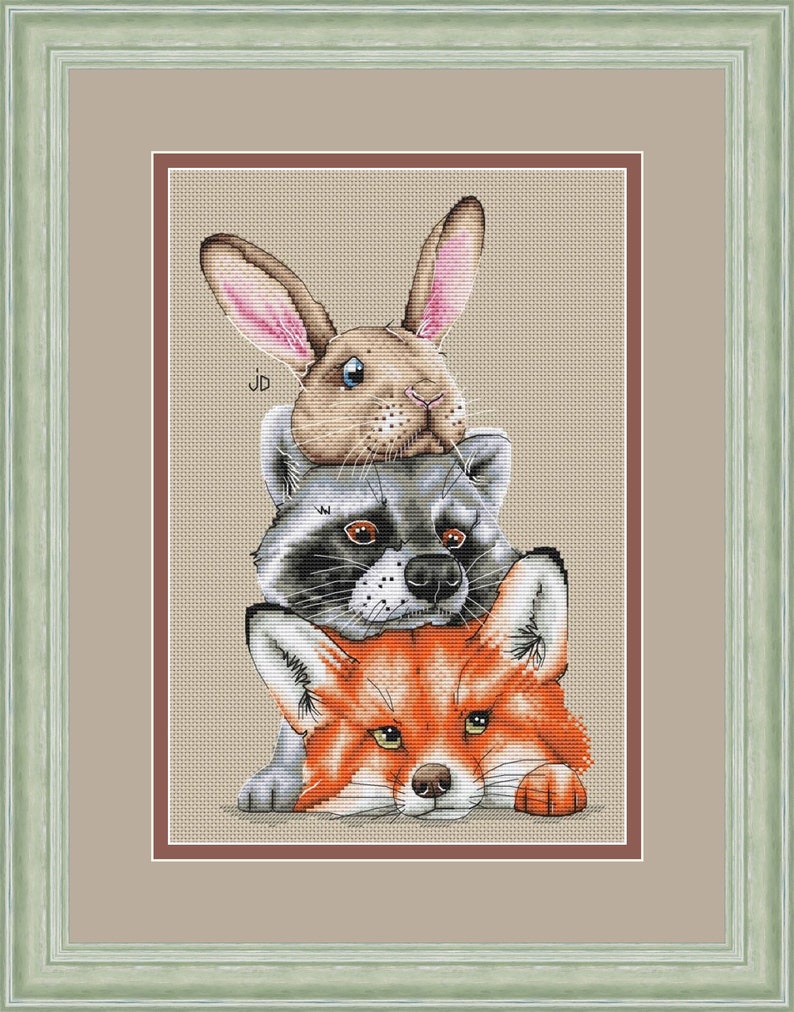 Animals Cross Stitch Pattern Fox PDF Pattern Raccoon - Etsy
