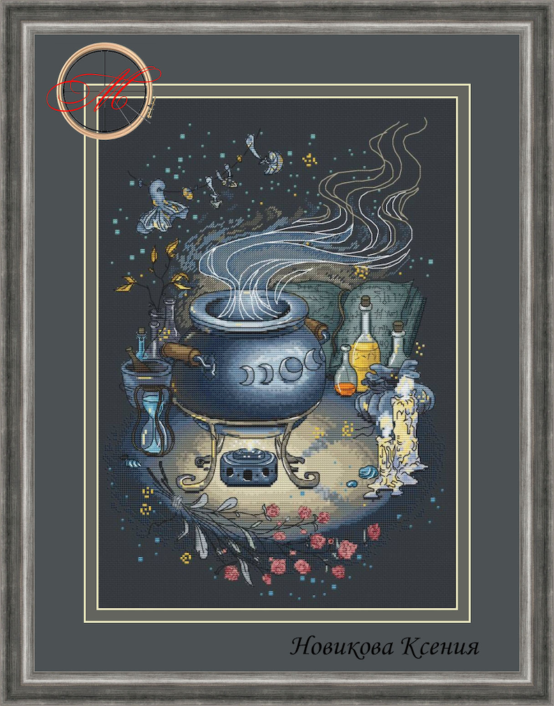 Magic Cauldron Cross Stitch Pattern Alchemy Pattern Magic - Etsy